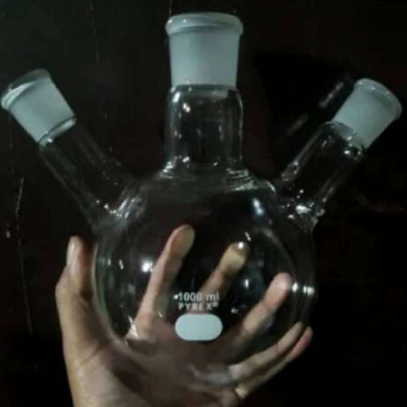 Jual Labu Leher 3 1000ml Alas Datar & Alas Bulat Merk Pyrex Di Seller ...