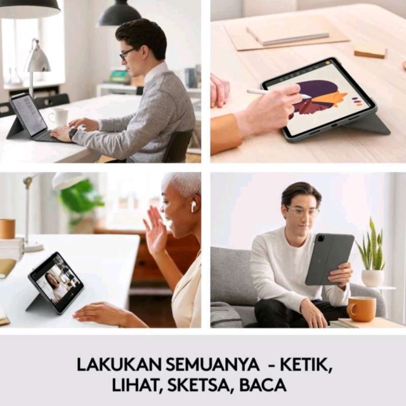 Jual Logitech Combo Touch Keyboard Case Backlit Trackpad iPad Air 4th ...