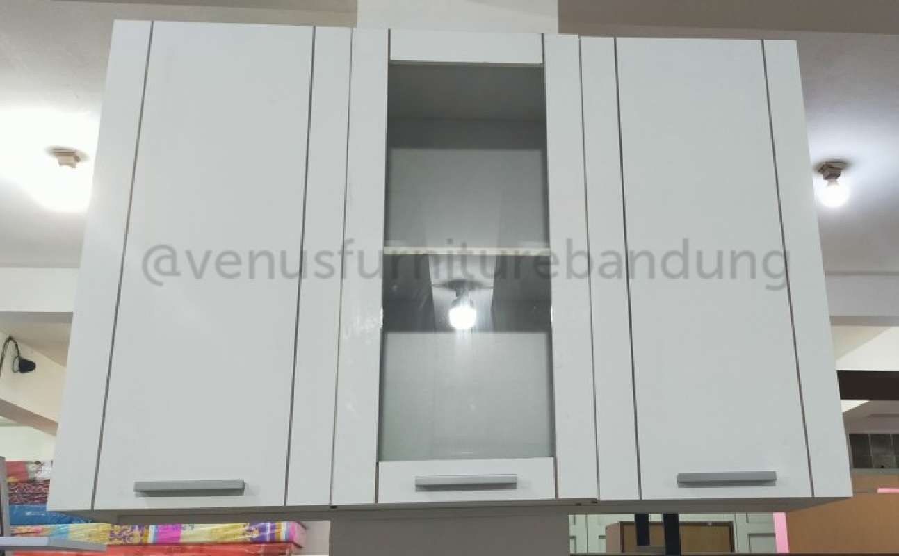 Jual Kitchen Set Lemari Dapur Atas Putih 3 Pintu Minimalis Kaca Bandung ...