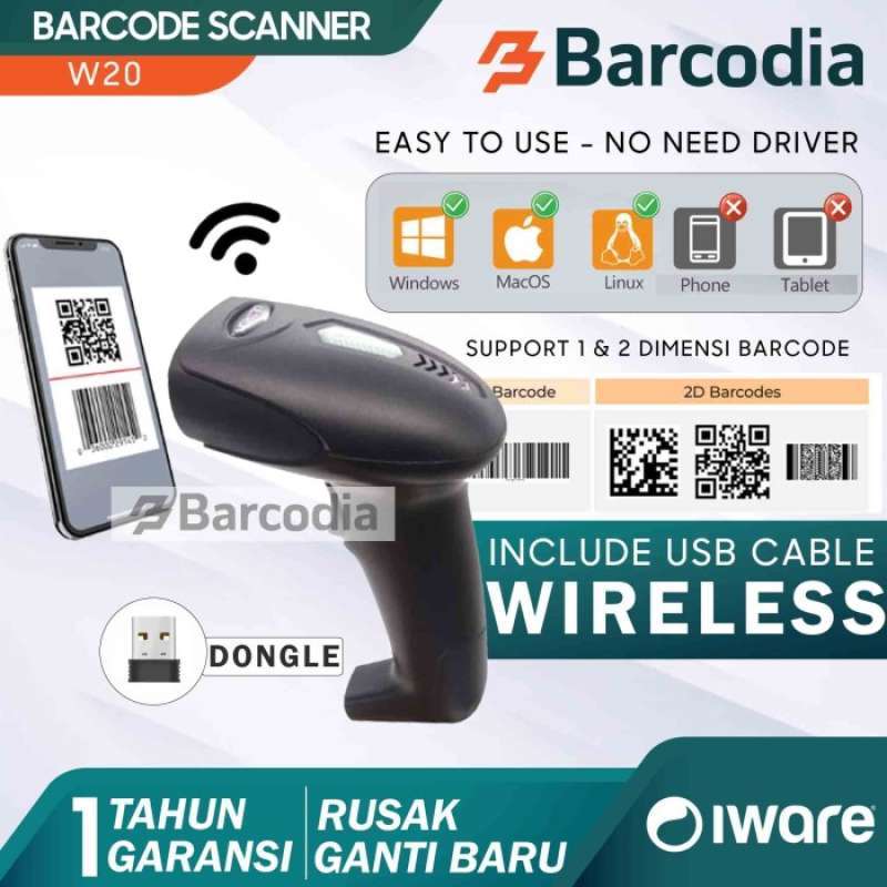 Promo 2D WIRELESS BARCODE SCANNER ULTRON ULT-W20 (QR-CODE, E-FAKTUR ...