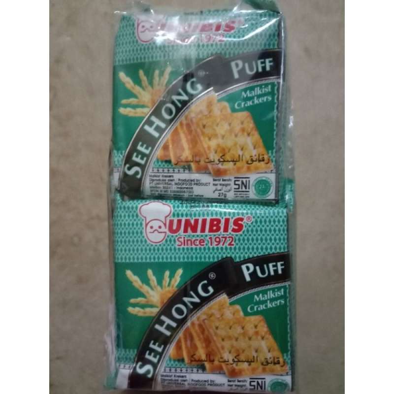 Jual Unibis See Hong Puff Gula Malkist Crackers 1 Renceng Isi 12 Sachet ...