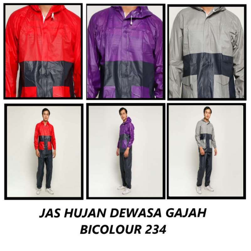 Promo Jas Hujan Jaket Celana Bicolor 234r Dewasa Rain Coat Diskon 23% ...