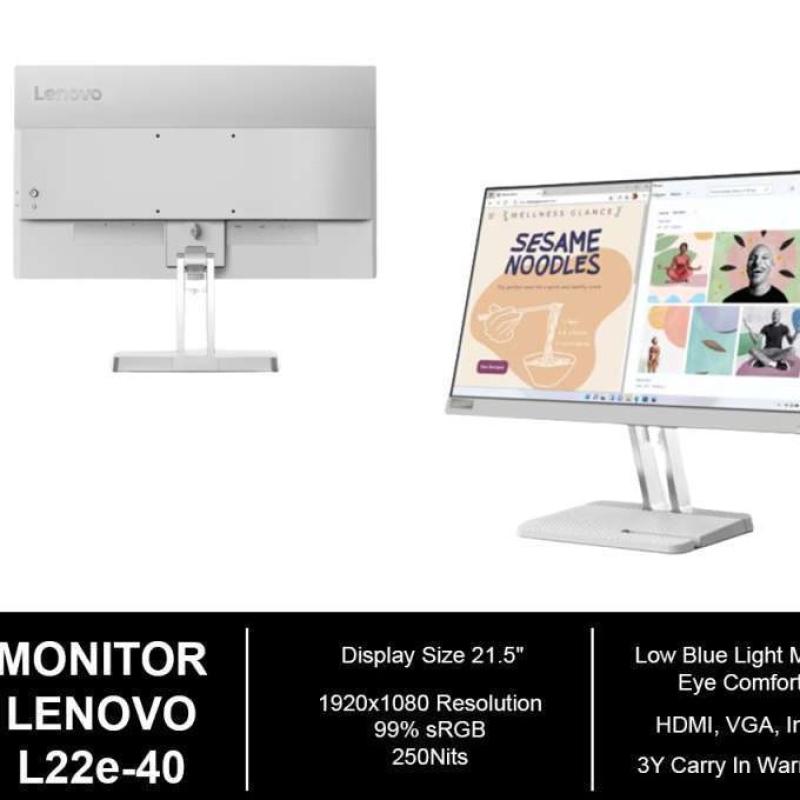Promo LENOVO MONITOR L22e-40 21.5 FHD VA Panel 75 Hz Anti-glare Diskon ...