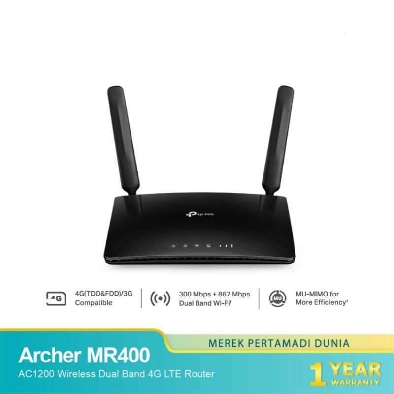 Jual TP-Link Archer MR400 AC1200 Wireless Dual Band 4G LTE Router di ...