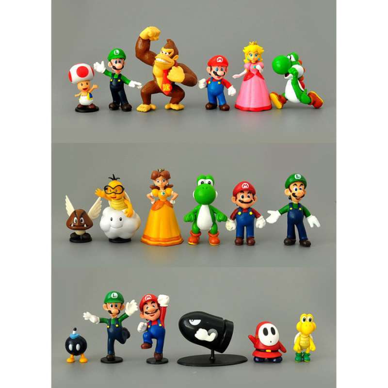 Promo Mario Bros Figure Set Isi 18 / Mainan Anak Mario Brosâ € Diskon ...
