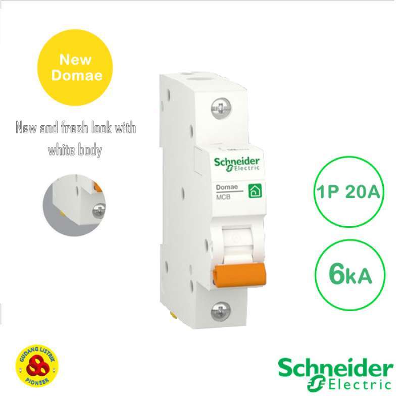 Promo Schneider MCB 1P 20A 6kA New Domae MCB Breaker 1 Phase 20 Amp 6kA Diskon 13% di Seller ...