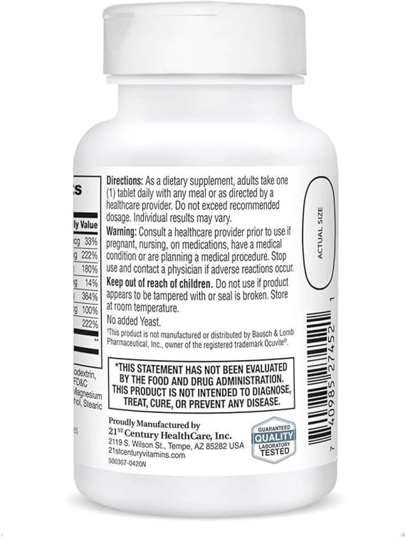 Promo 21st Century Healthy Eyes With Lutein Tablets 60 Count Diskon 50% ...