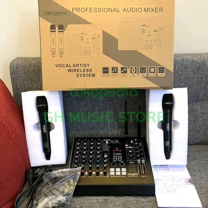 Jual Recording Tech Pro Super Rtx6+ Audio Mixer Wireless Microphone ...
