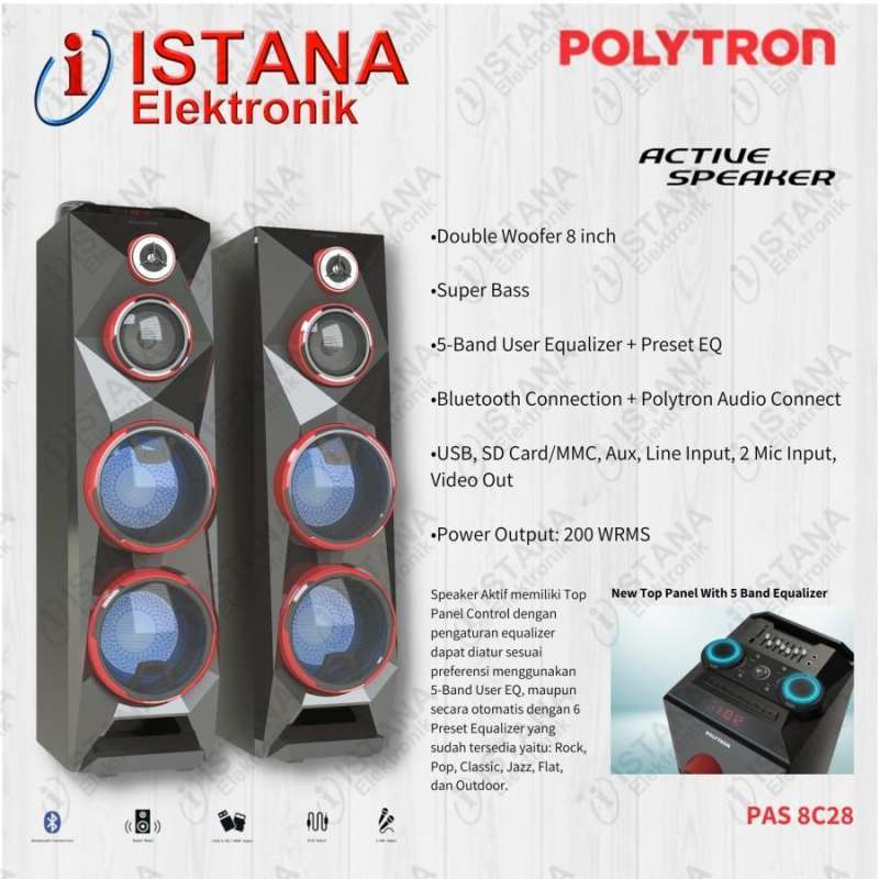 Jual Polytron Bluetooth Speaker Aktif Karaoke 8 Inch Pas 8c28 Di Seller
