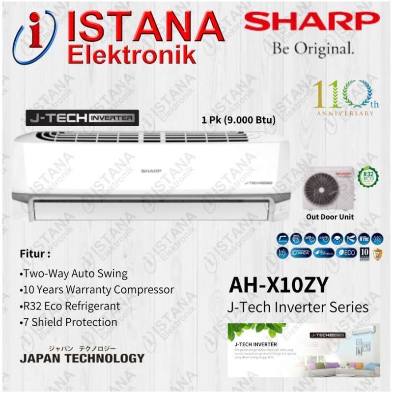 Jual SHARP AC SPLIT 1 PK J-TECH INVERTER AH-X10ZY di Seller Istana Elektronik Palembang - 20 ...