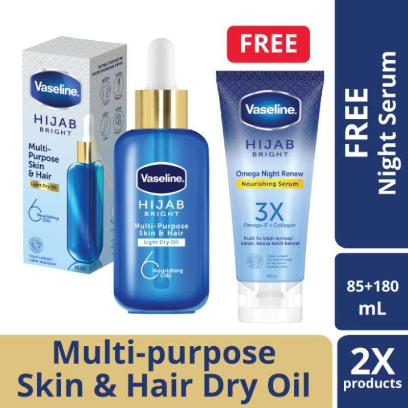 Promo Vaseline Hijab Bright Multi-purpose Skin Hair Nourishing Oils ...