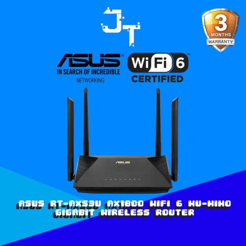 Promo ASUS RT-AX53U AX1800 WiFi 6 MU-MIMO Gigabit Wireless Router ...