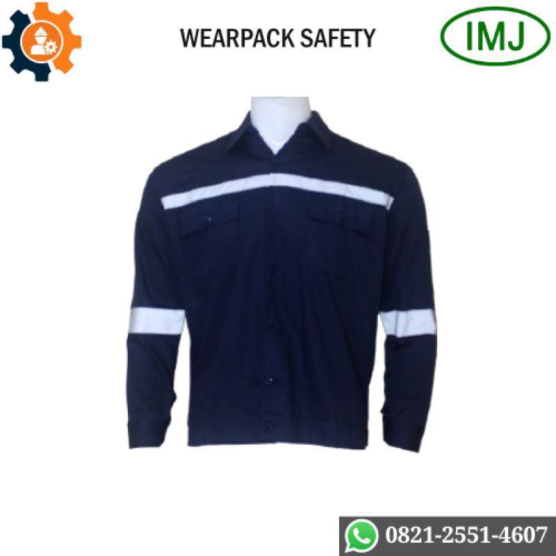 Jual Wearpack Safety Biru Navy / Seragam Proyek Tambang / Baju Kerja ...