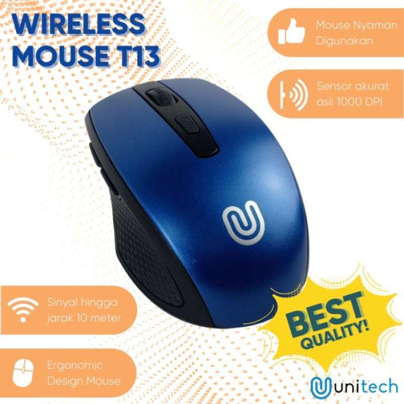 Promo Unitech Wireless Mouse T13 Series 2.4ghz For Laptop Pc 1000dpi ...