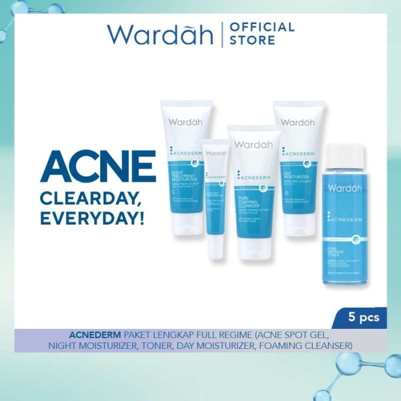 Jual Wardah Acnederm Paket Lengkap Full Regime - Skincare Kulit Jerawat ...