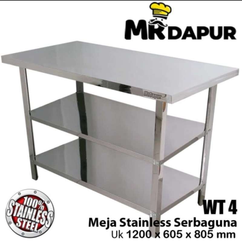 Promo Meja Kerja Work Table Stainless Mr Dapur Wt4 Diskon 23% Di Seller ...