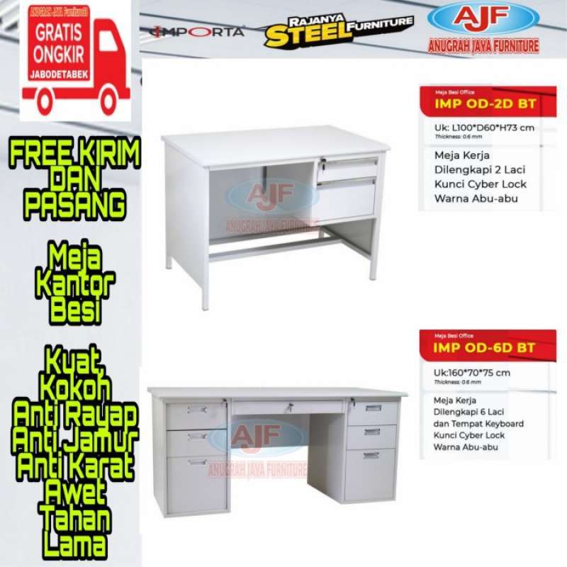 Promo Meja Kantor/kerja Besi Steel Office Table Diskon 23% Di Seller ...