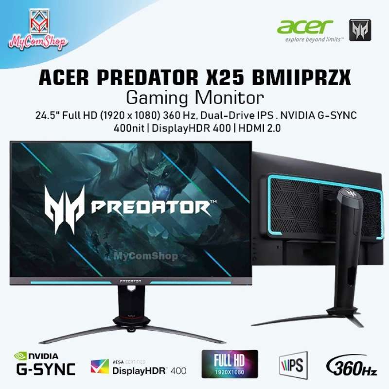Jual ACER PREDATOR X25 GAMING MONITOR 25 FHD 360HZ HDR400 G-SYNC HDMI 2 ...