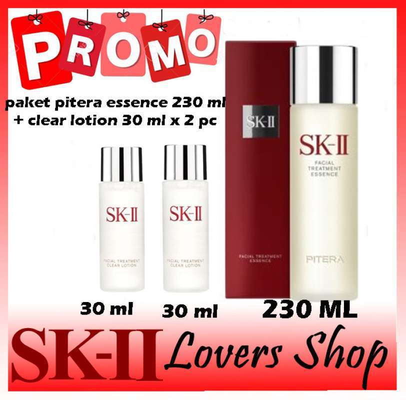 Promo SK-II/SK2/SKII/SK II FACIAL TREATMENT ESSENCE 230 ML + CLEAR LOTION Diskon 23% di Seller ...
