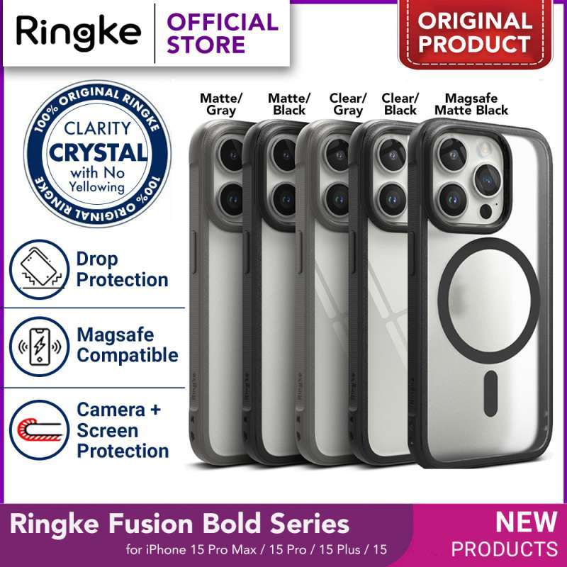 Promo Ringke Fusion Bold Case iPhone 15 Pro Max / Plus Clear Casing MagSafe - iPhone 15 Matte ...