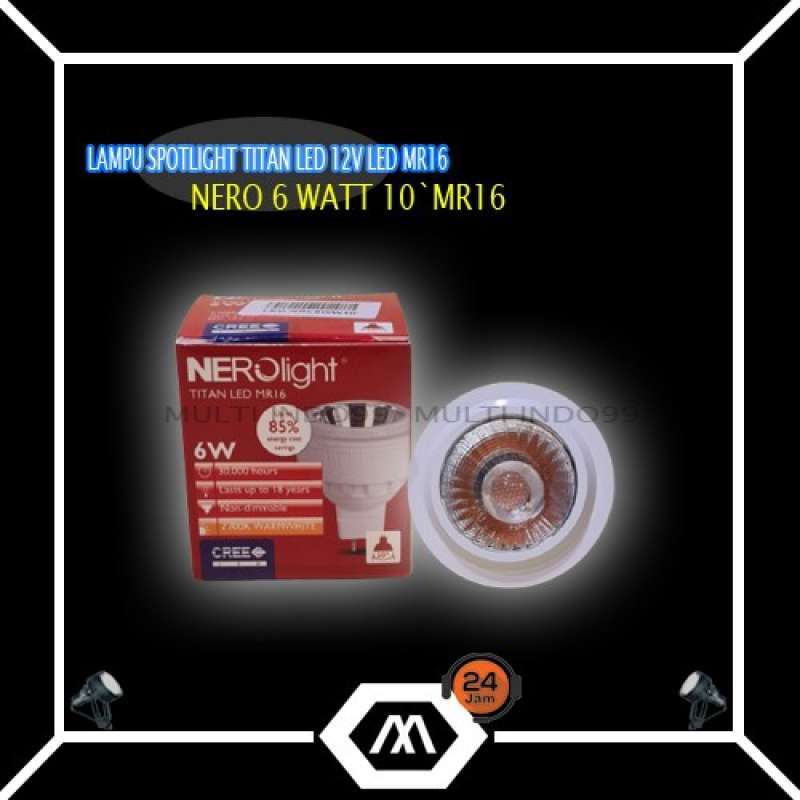 Promo NERO LAMPU SPOTLIGHT TITAN LED MR16 12V - 6WATT ( NARROW 10 DEGRE ...