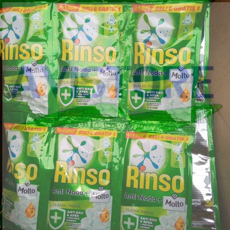 Jual [ 1 DUS ] RINSO Molto Deterjen Cair CLASSIC FRESH 38mL x 168 ...
