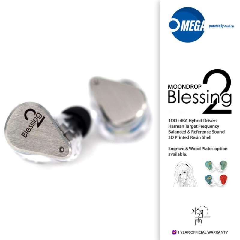Promo MOONDROP BLESSING 2 Hybrid 1DD+4BA Drivers Harman Target In-ear ...