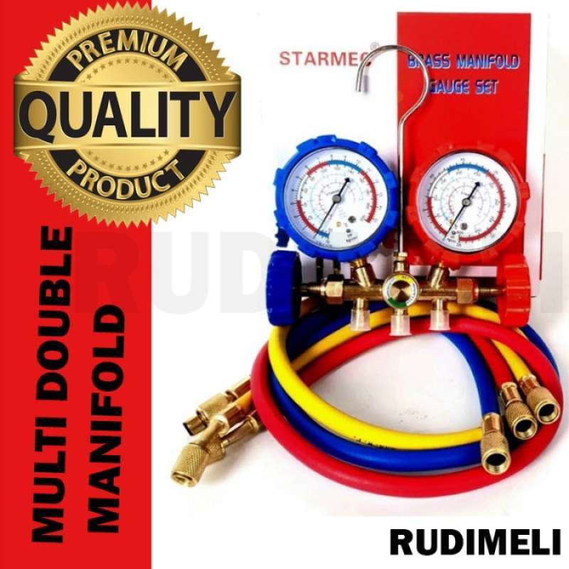 Promo Double Manifold Multi Pengisian Freon AC R22 R134a R12 R404 ...