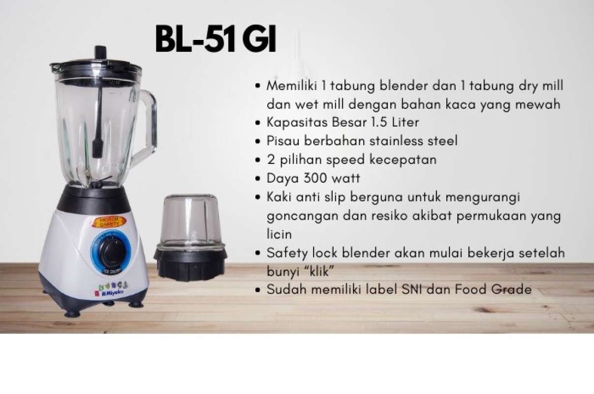 Promo Miyako Blender Kaca 1.5 Liter - Bl-51 Gi Diskon 16% di Seller Tubruks - Cengkareng Barat ...