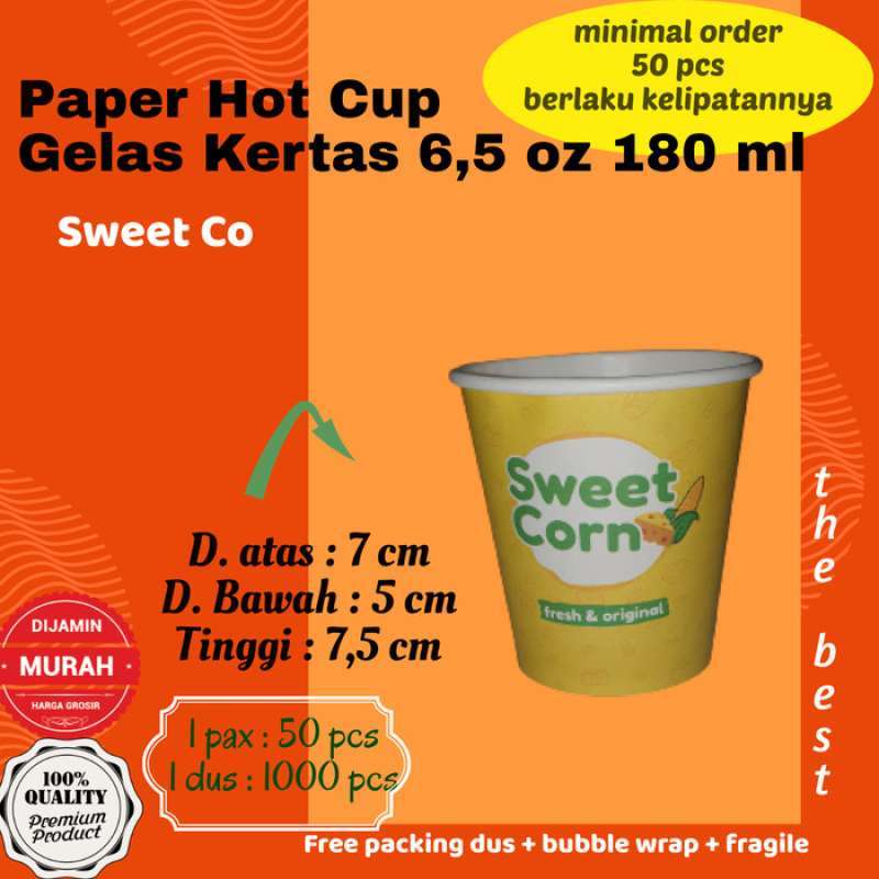 Jual New Paper Hot Cup Gelas Kertas 6 5 Oz 180 Ml Say Jasuke 1000 Pcs