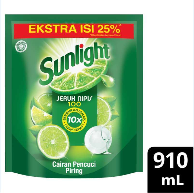 Promo Buy 1 Get 2 - Sunlight Sabun Cuci Piring Jeruk Nipis Pouch 910 Ml Free Indomie Goreng [2 ...