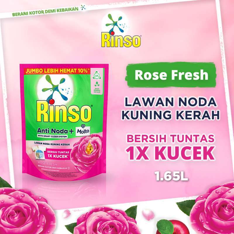Jual Buy 1 Get 3 - Rinso Molto Detergen Cair Konsentrat Rose Fresh Anti ...