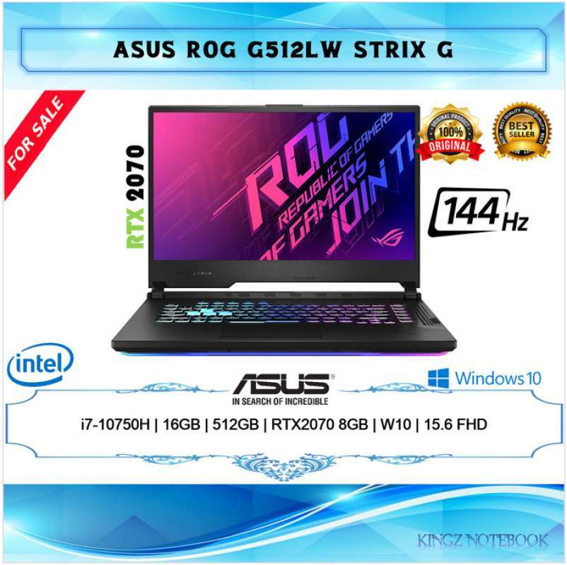 Promo Asus ROG G15 G512LW i7-10750H 16GB 512GB RTX2070 W10 15,6 FHD ...