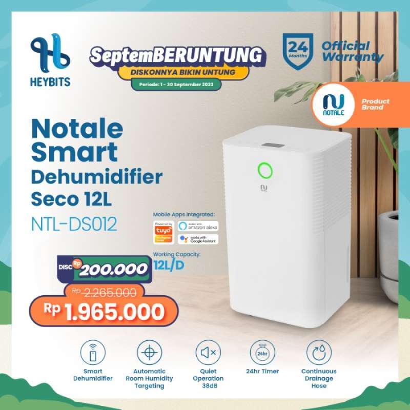 Promo Notale Seco Smart Dehumidifier Serap Kelembapan With Wifi 12L ...