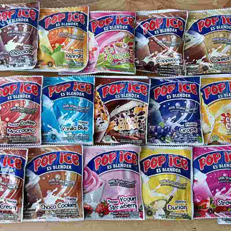 Jual POP ICE 1 bungkus pop ice coklat cream cheese permen karet taro ...