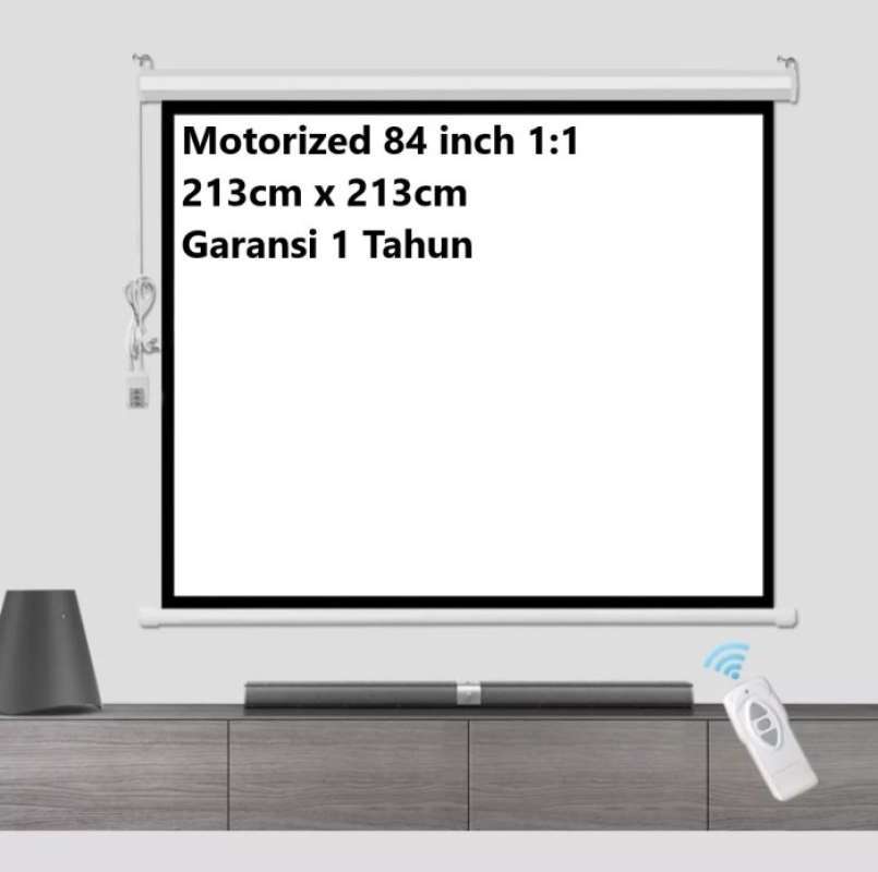 Promo Screen Pojector Motorized 84 - Layar Proyetor Otomatis Remot 84 ...