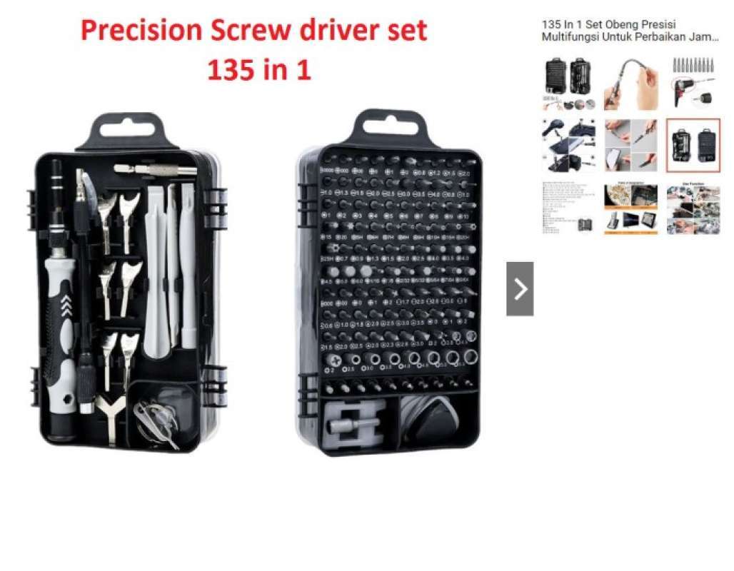 Promo Perangkat Obeng Presisi Set Obeng Tool Magnetik Screwdriver 135 ...
