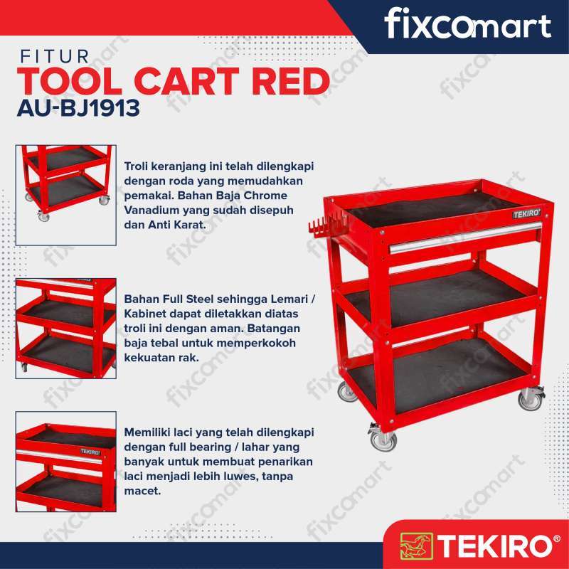 Jual Tekiro Red Tool Cart (merah) Di Seller Fixcomart.com Official ...
