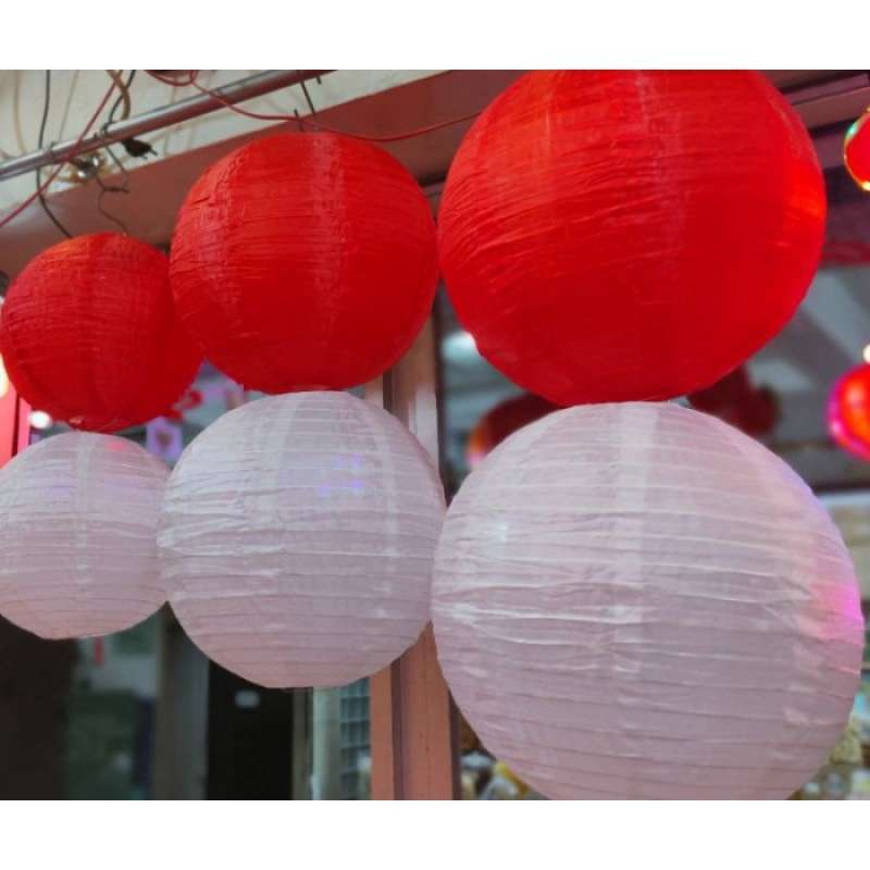 Promo Lampion Polos Kain 35Cm Warna Lampion Merah Putih Lampion 17 ...