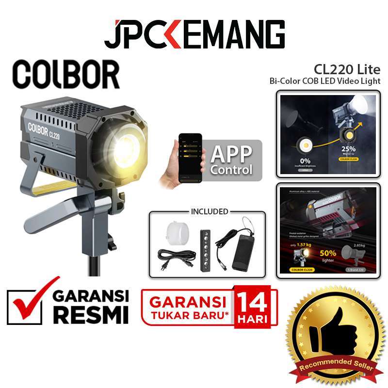 Promo Jpc Kemang Colbor Cl220 Lite Bi Color Cob Led Video Light Cl 220 ...