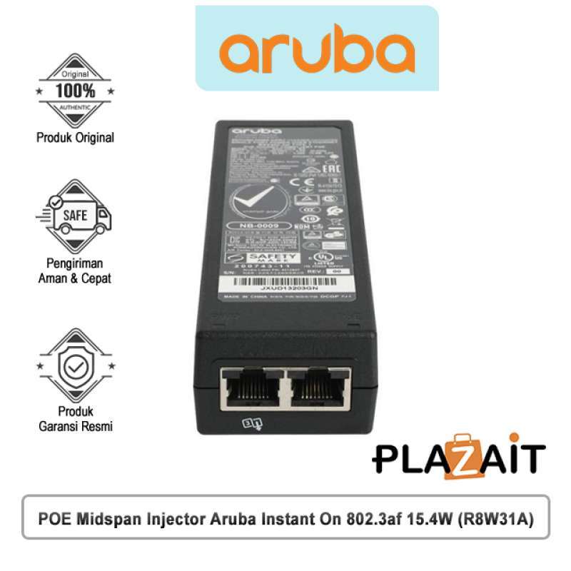 Jual POE Midspan Injector Aruba Instant On 802.3af 15.4W (R8W31A) di ...
