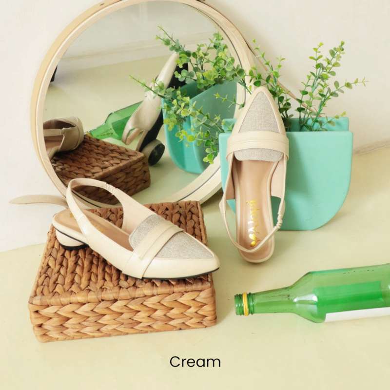 Promo Alivelovearts Janneth Tweed Pantofel Heels 3cm Kerja Kantor ...