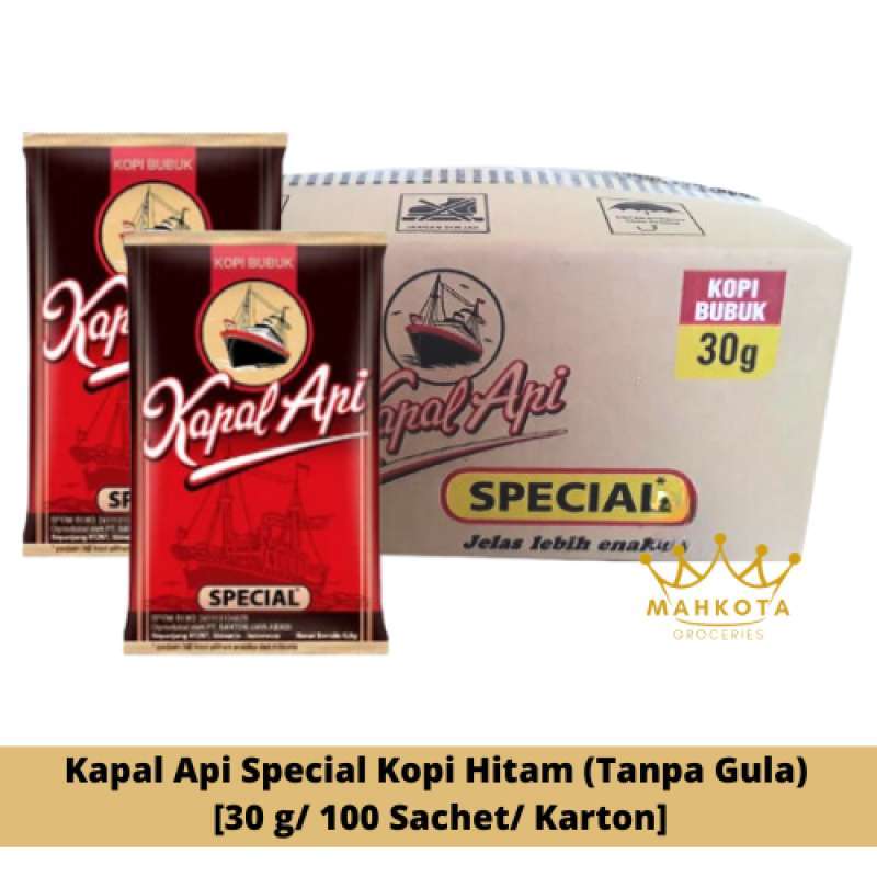 Jual Kapal Api Special Kopi Hitam (Tanpa Gula) [30 g/ 100 Sachet ...