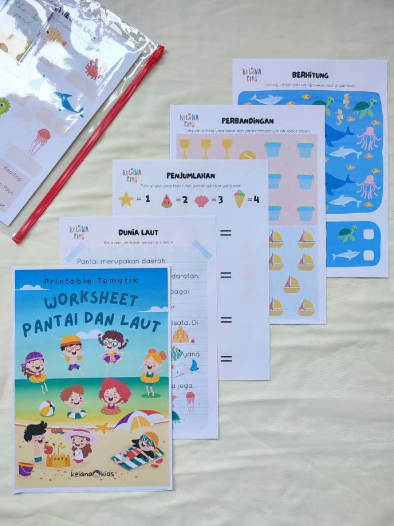 Promo Worksheet Tematik Pantai & Laut - 20 Lembar Kerja Anak - CH ...