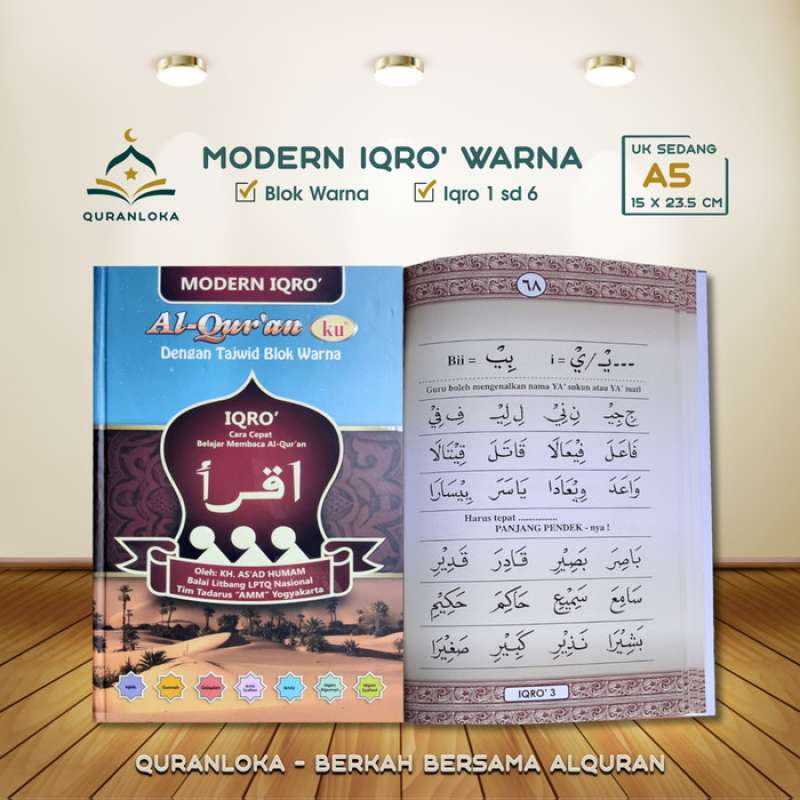 Jual Buku Iqro Iqra Anak Besar Berwarna Hard Cover Milenial Jilid 1-6 ...