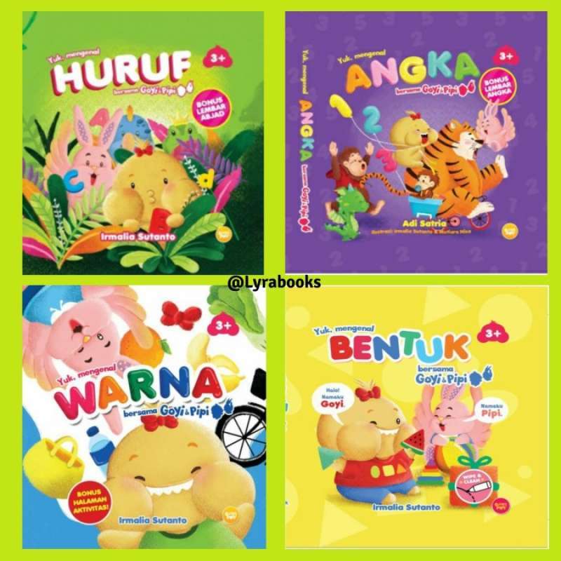 Jual Boardbook Balita - Seri Mengenal Angka / Huruf / Warna / Bentuk ...