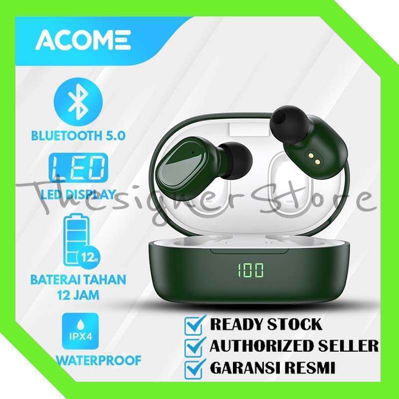 Promo Acome T1 Airdots Headset Earphone Bluetooth 5.0 Tws Led Garansi ...