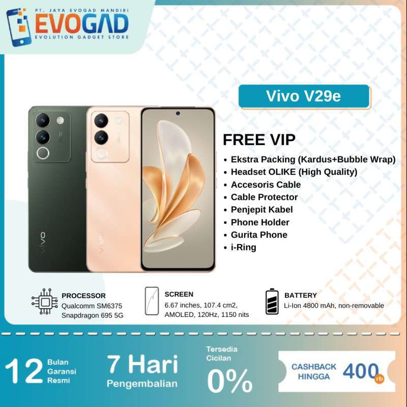 Promo VIVO V29E 5G, 8/256GB, Android 13, Funtouch 13 | Garansi Resmi ...