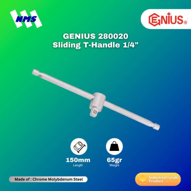 Promo Genius 280020 Sliding T-handle 1/4 Panjang 150mm Diskon 23% Di ...
