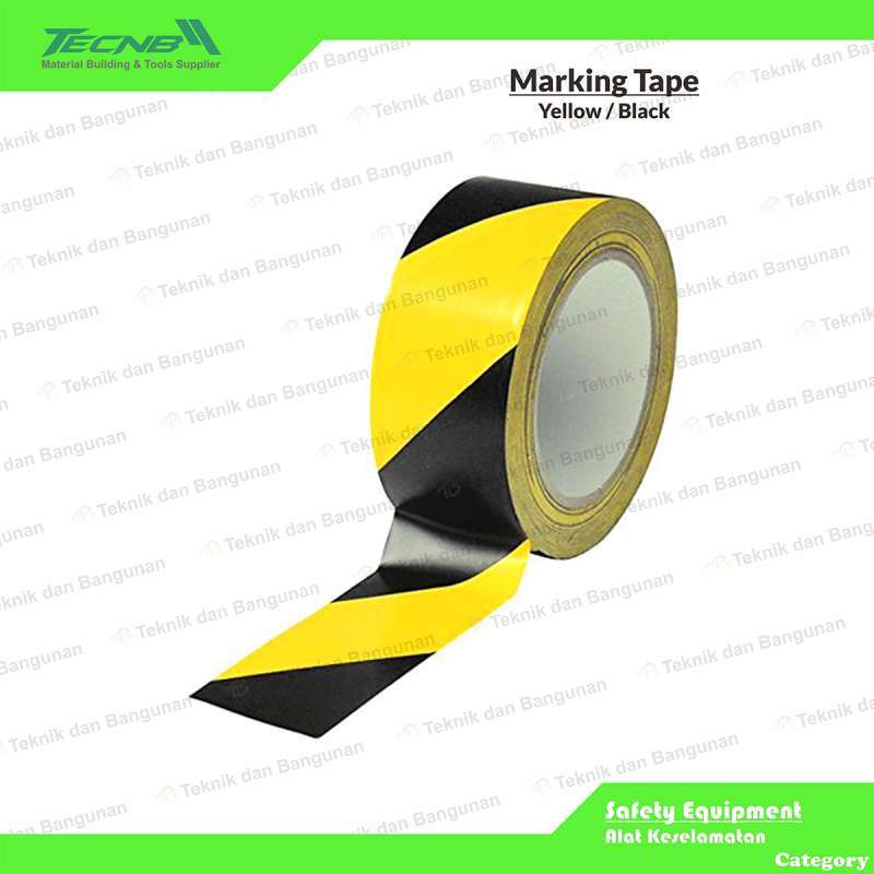 Jual no brand Lakban Lantai Kuning Hitam Floor Marking Tape 2 inch x 32 ...